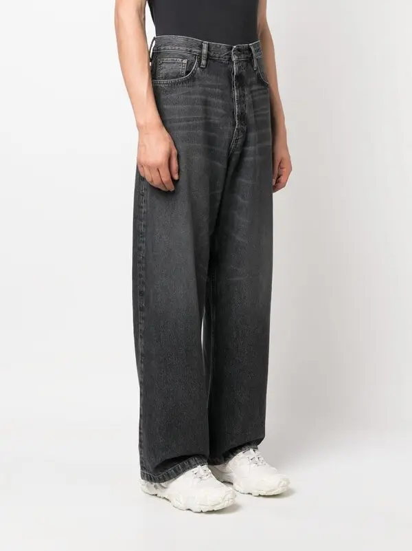 Acne Studios Mid-rise Wide-leg Jeans - Black
