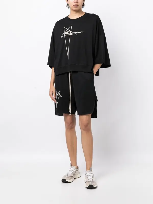 Rick Owens Logo-embroidered T-shirt - Black