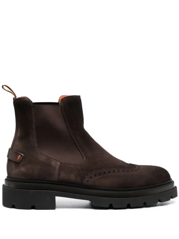 Santoni Leather Chelsea Boots