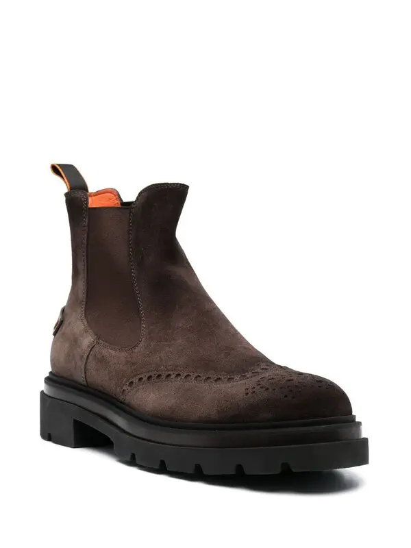 Santoni Leather Chelsea Boots