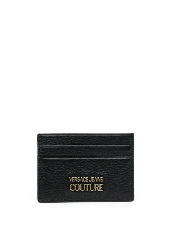 Versace Logo-plaque Leather Cardholder - Black