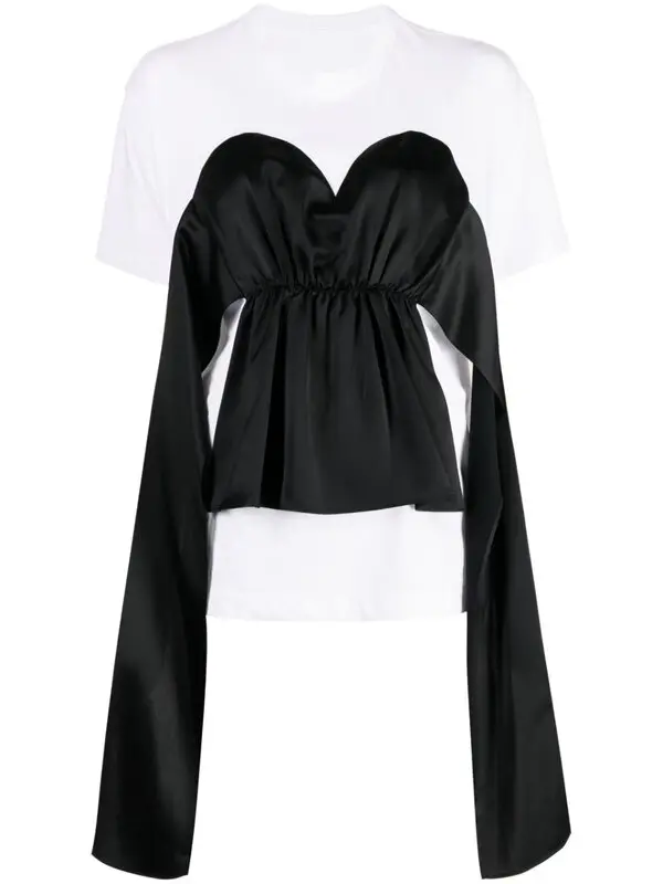 JNBY Bustier-embellished Cotton T-shirt