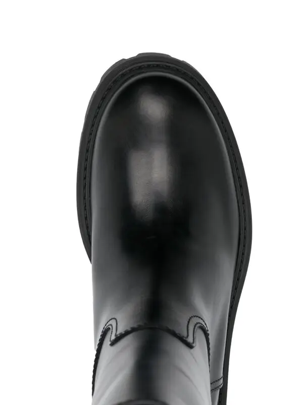 TOD'S Buckle-detail Leather Boots - Black