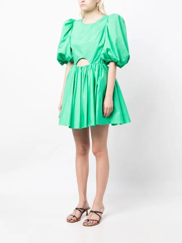 Aje Cut-Out Puff-Sleeve Minidress In Green - 52% Off | Editorialist