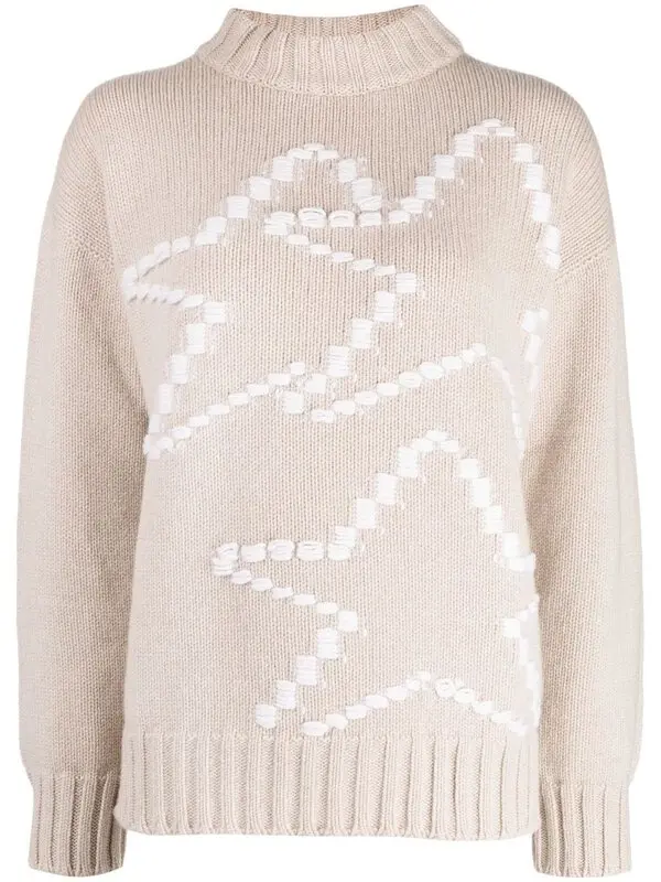 Lorena Antoniazzi Star-print Knitted Jumper - Brown