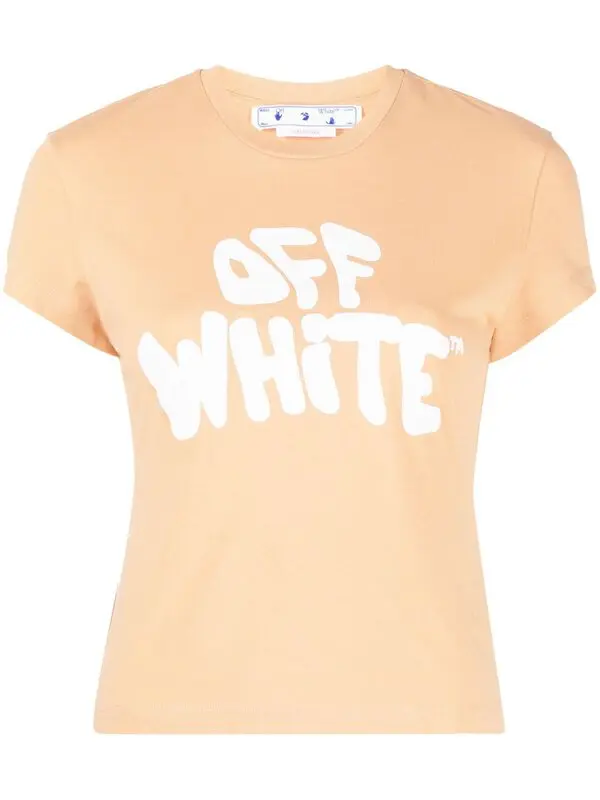 Off-White Logo-print Short-sleeve T-shirt - Orange