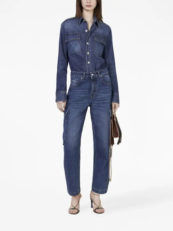 Stella McCartney Denim Cargo Jumpsuit