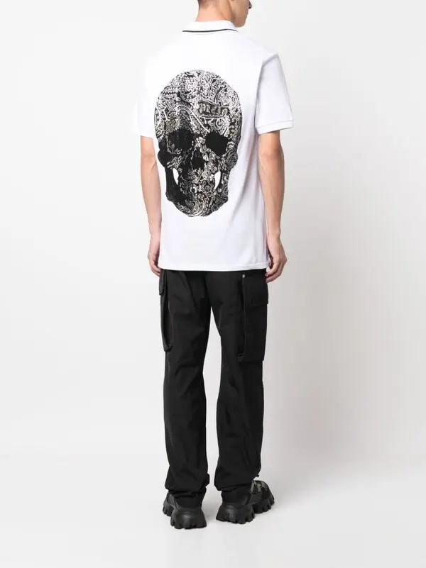 Philipp Plein Ss Paisley Strass Polo Shirt