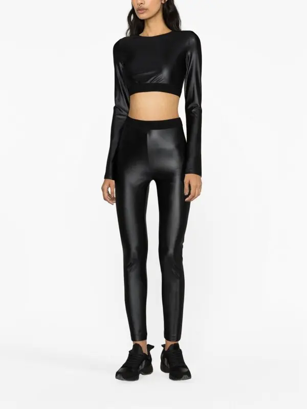 Versace Logo-underband Crop Top - Black