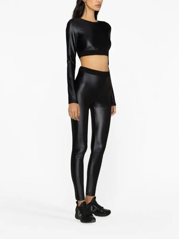 Versace Logo-underband Crop Top - Black