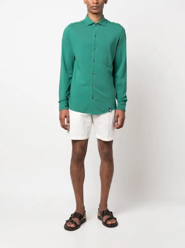 DRUMOHR Long-sleeve Cotton Shirt - Green