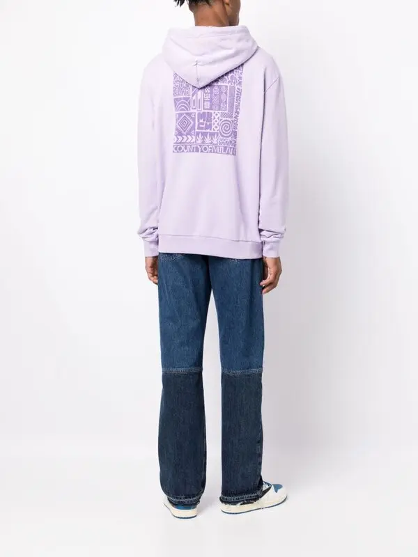 COUNTY OF MILAN Graphic-print Cotton Hoodie