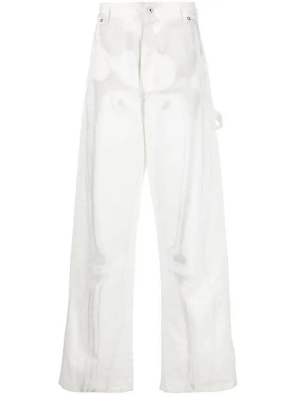 Off-White Body Scan-print Wide-leg Jeans
