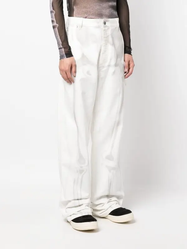 Off-White Body Scan-print Wide-leg Jeans