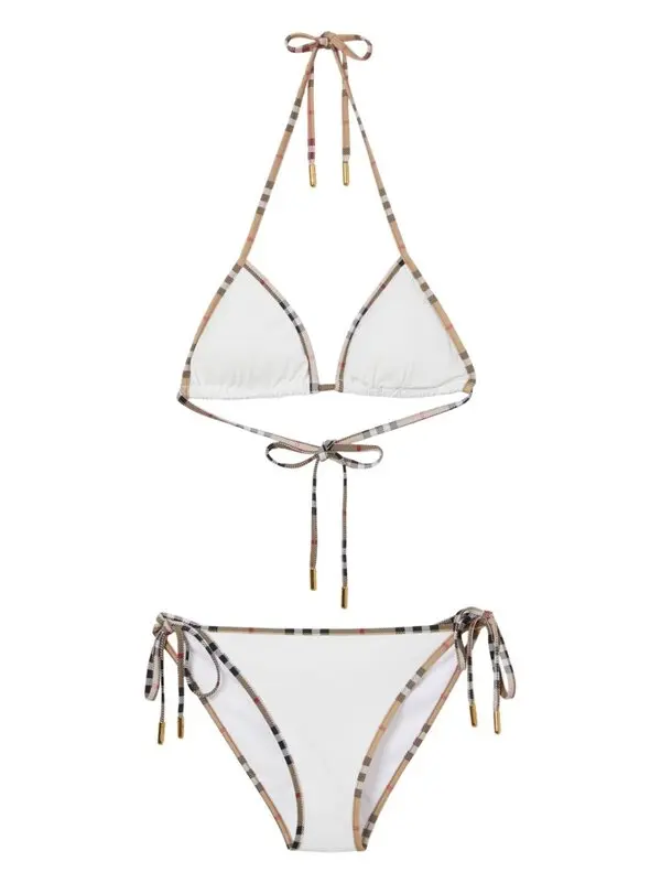 Burberry Vintage Check Bikini Set - White