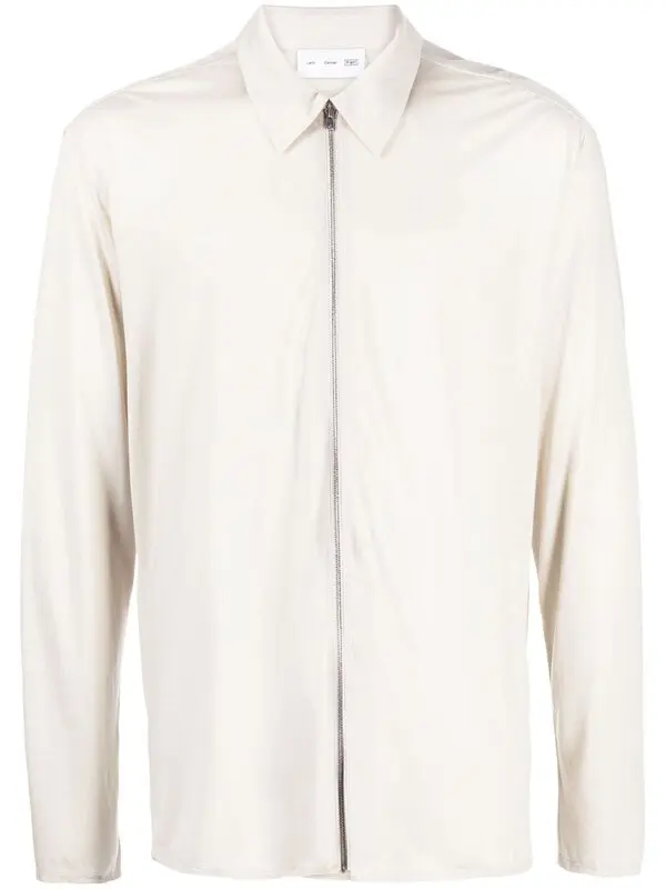 POST ARCHIVE FACTION Zip-up Lyocell Shirt