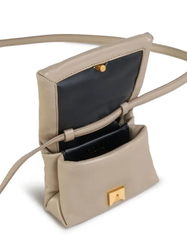 Marni Mini Prisma Leather Clutch - Neutrals