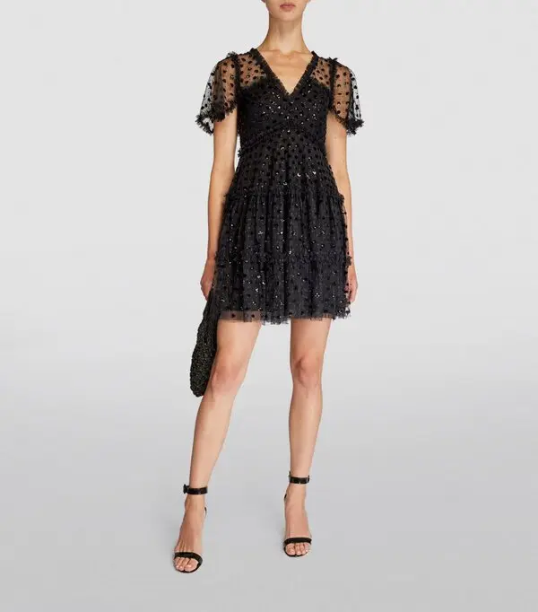 Needle & Thread Embellished Thea Mini Dress In Black - 33% Off |  Editorialist