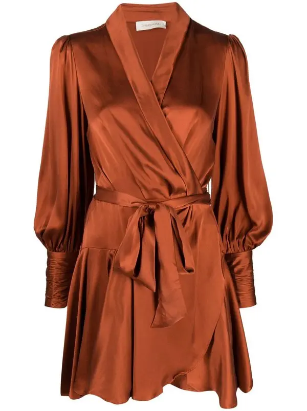 Zimmermann V-neck Wrap Silk Minidress