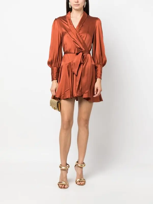 Zimmermann V-neck Wrap Silk Minidress