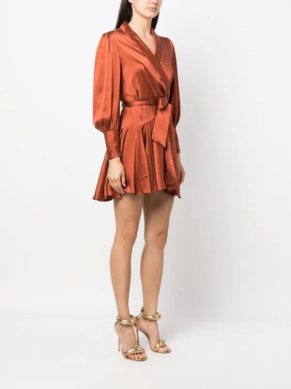 Zimmermann V-neck Wrap Silk Minidress