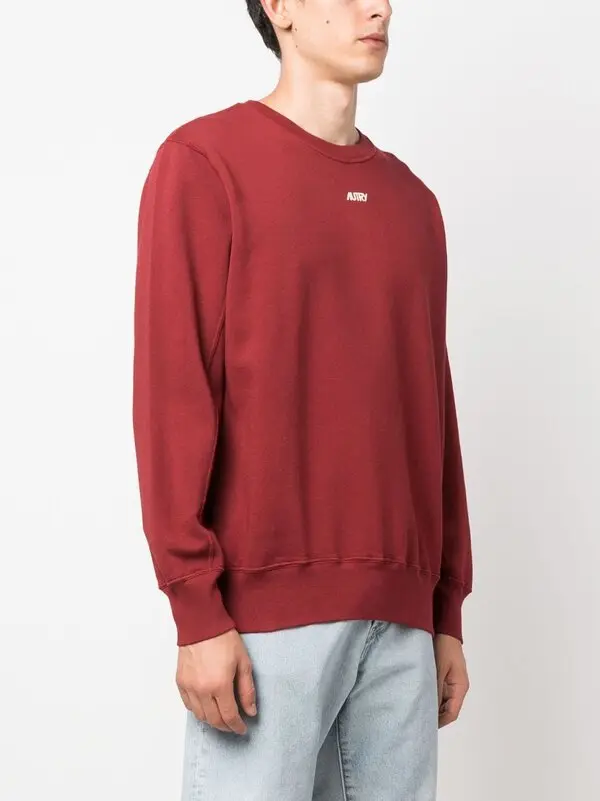 AUTRY Logo-embroidered Crew-neck Sweatshirt - Red