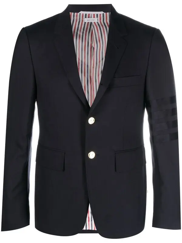 Thom Browne Signature-stripe Single-breasted Blazer - Blue