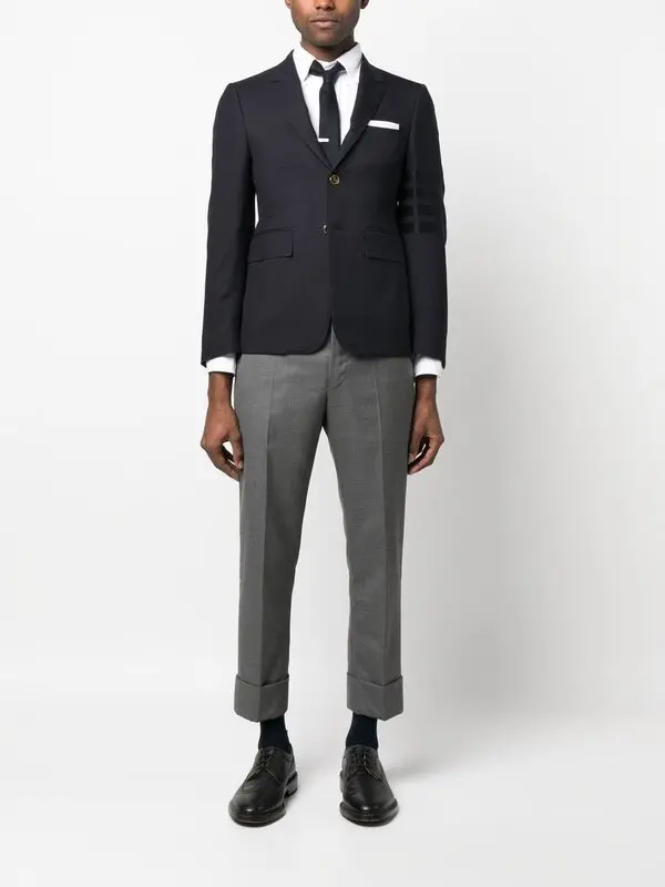 Thom Browne Signature-stripe Single-breasted Blazer - Blue