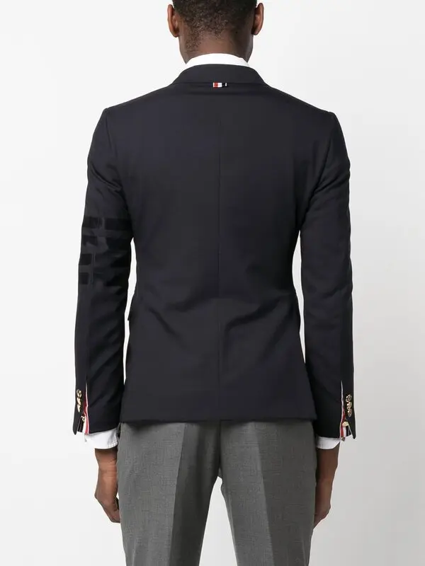 Thom Browne Signature-stripe Single-breasted Blazer - Blue