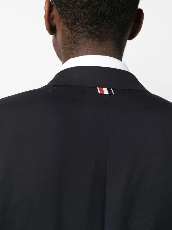 Thom Browne Signature-stripe Single-breasted Blazer - Blue