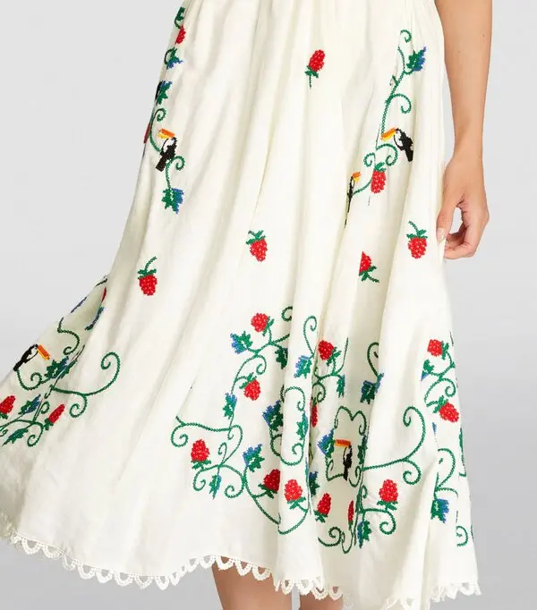 sachin and babi light blue dress Farm Rio White Eyelet Midi Dress by Farm Rio