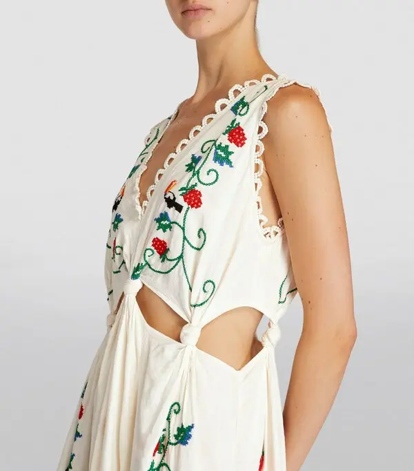 sachin and babi light blue dress Farm Rio Active Richelieu Sleeveless Midi Dress - Off-White