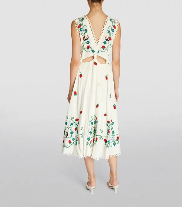 sachin and babi light blue dress FARM Rio Boho Glam Off White Midi Dress