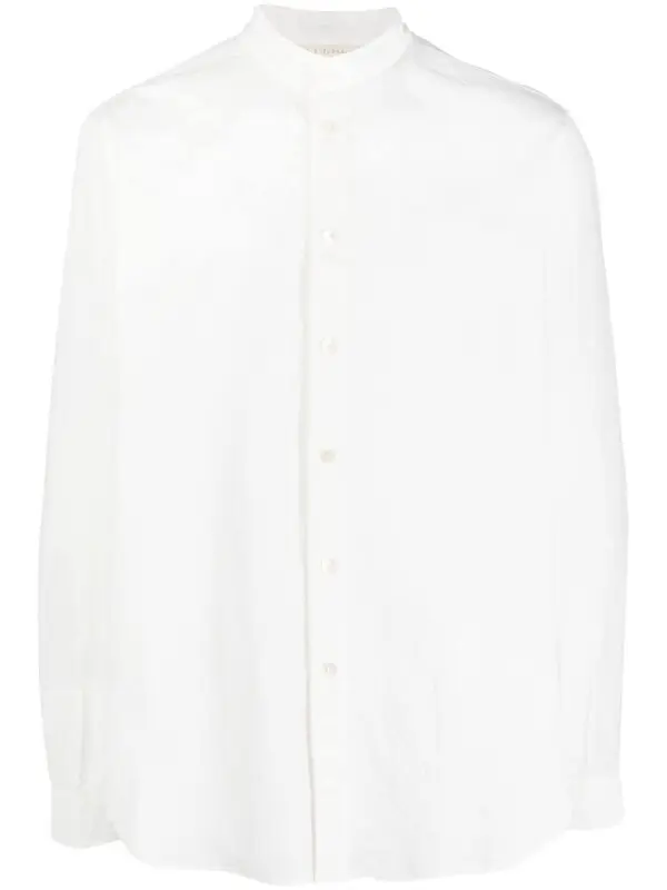 FORME D'EXPRESSION Band-collar Cotton Shirt