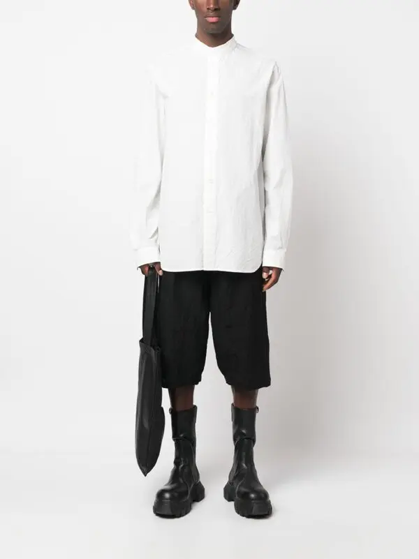 FORME D'EXPRESSION Band-collar Cotton Shirt