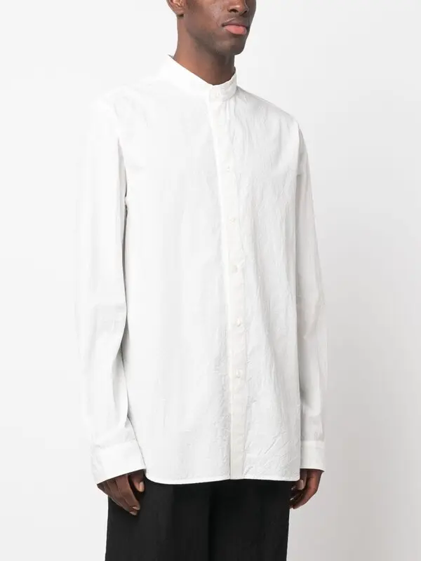 FORME D'EXPRESSION Band-collar Cotton Shirt