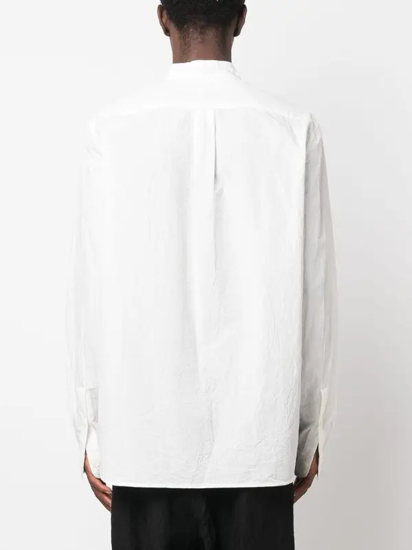 FORME D'EXPRESSION Band-collar Cotton Shirt
