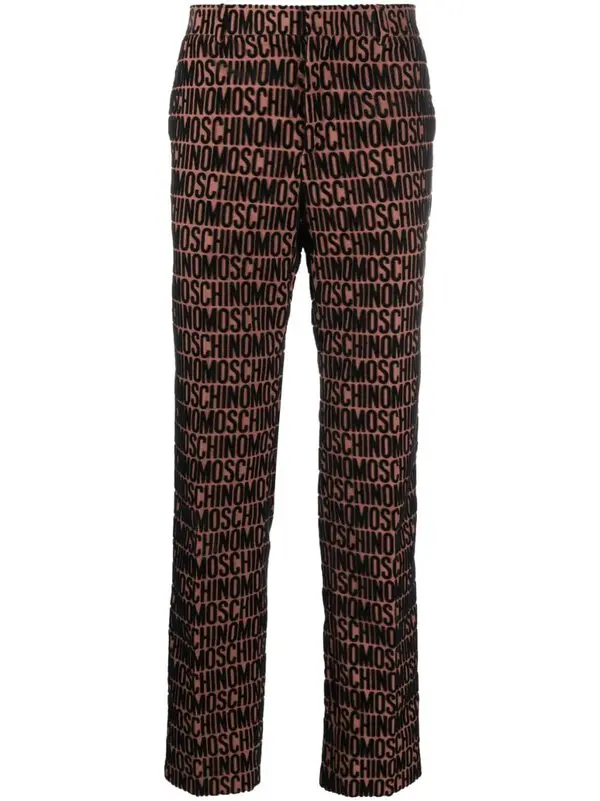 Moschino Flocked-logo Tailored Trousers