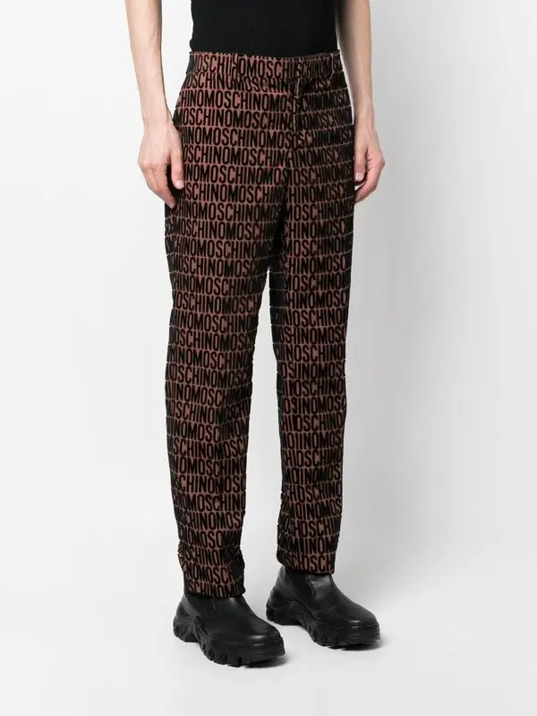 Moschino Flocked-logo Tailored Trousers