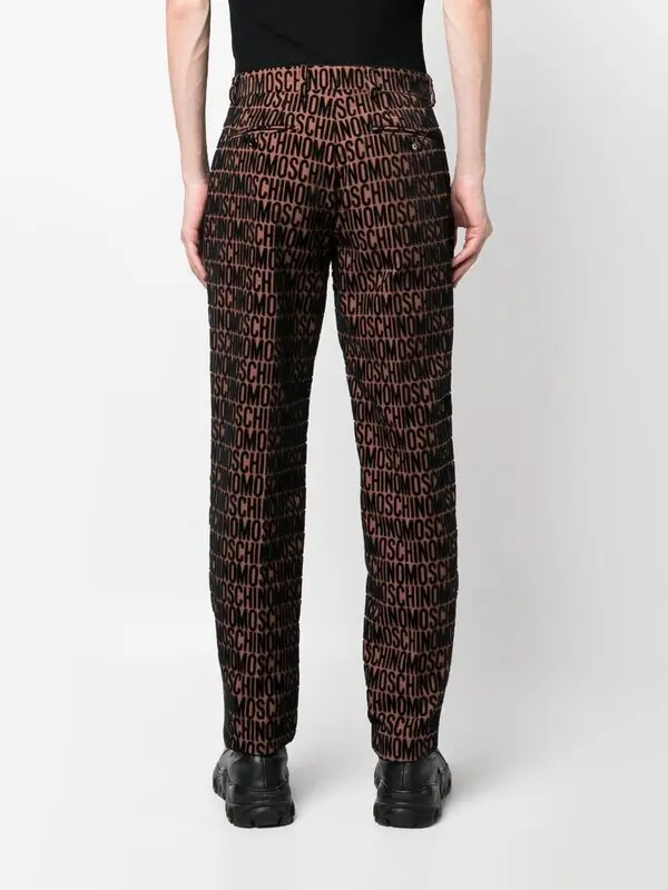 Moschino Flocked-logo Tailored Trousers