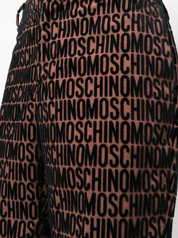 Moschino Flocked-logo Tailored Trousers