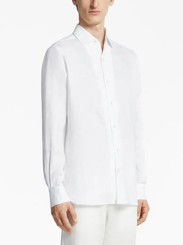 Zegna Long-sleeve Linen Shirt