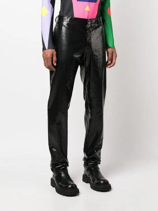 WALTER VAN BEIRENDONCK Sharp Vinyl-finish Trousers