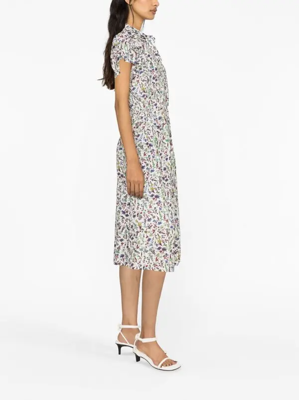 Tommy Hilfiger Coastal Floral-Print Midi Shirt Dress In White - 42% Off