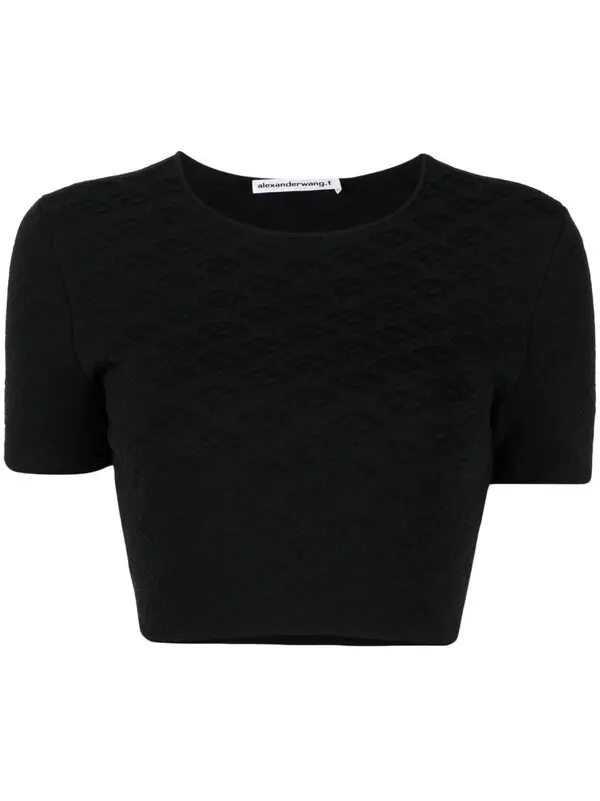 Alexander Wang Logo-jacquard Cropped T-shirt