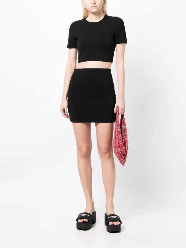 Alexander Wang Logo-jacquard Cropped T-shirt