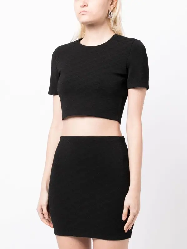 Alexander Wang Logo-jacquard Cropped T-shirt