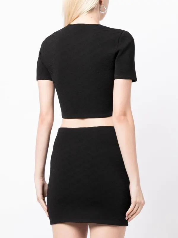 Alexander Wang Logo-jacquard Cropped T-shirt
