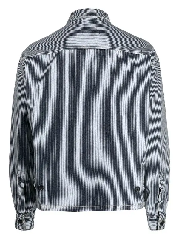 HAIKURE Striped Zipped Shirt Jacket
