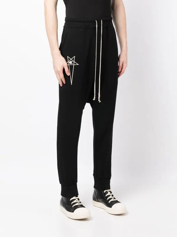 Rick Owens Prisoner Drop-crotch Track Pants - Black